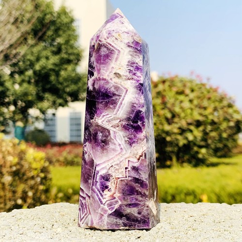 234g Natural Dream Amethyst Crystal Column Magic Wand Obelisk Point ...