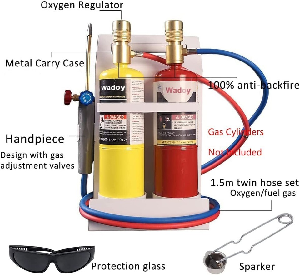 Oxygen MAPP Torch Kit Portable Cylinder Metal Stand for Soldering ...