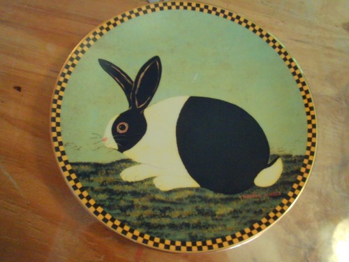 Black & White Bunny by Warren Kimble- plate | eBay