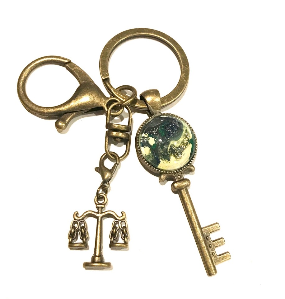 Handmade Key chain key rings charm unique gift idea wearable art ...