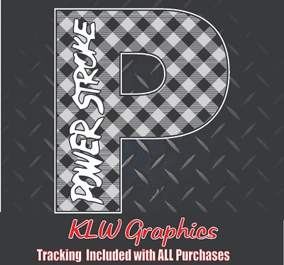 Powerstroke P Plaid Decal Sticker Turbo Diesel Truck 6.7L 7.3L Crew Cab ...