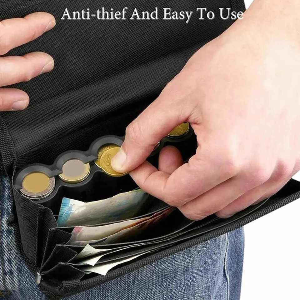 Multi Pockets Coin Storage Bag Waist Bag 8 Slots Coin Holder Dispenser ...