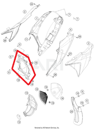 2023 KTM AIR FILTER BOX FRONT A46006001010AB 125 - 450 XC XCF SXF for ...