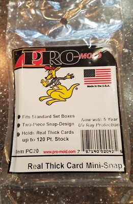 (5) Card Holder 2 Piece Snap Thick Baseball Cards 120 Pt Case UV Pro ...