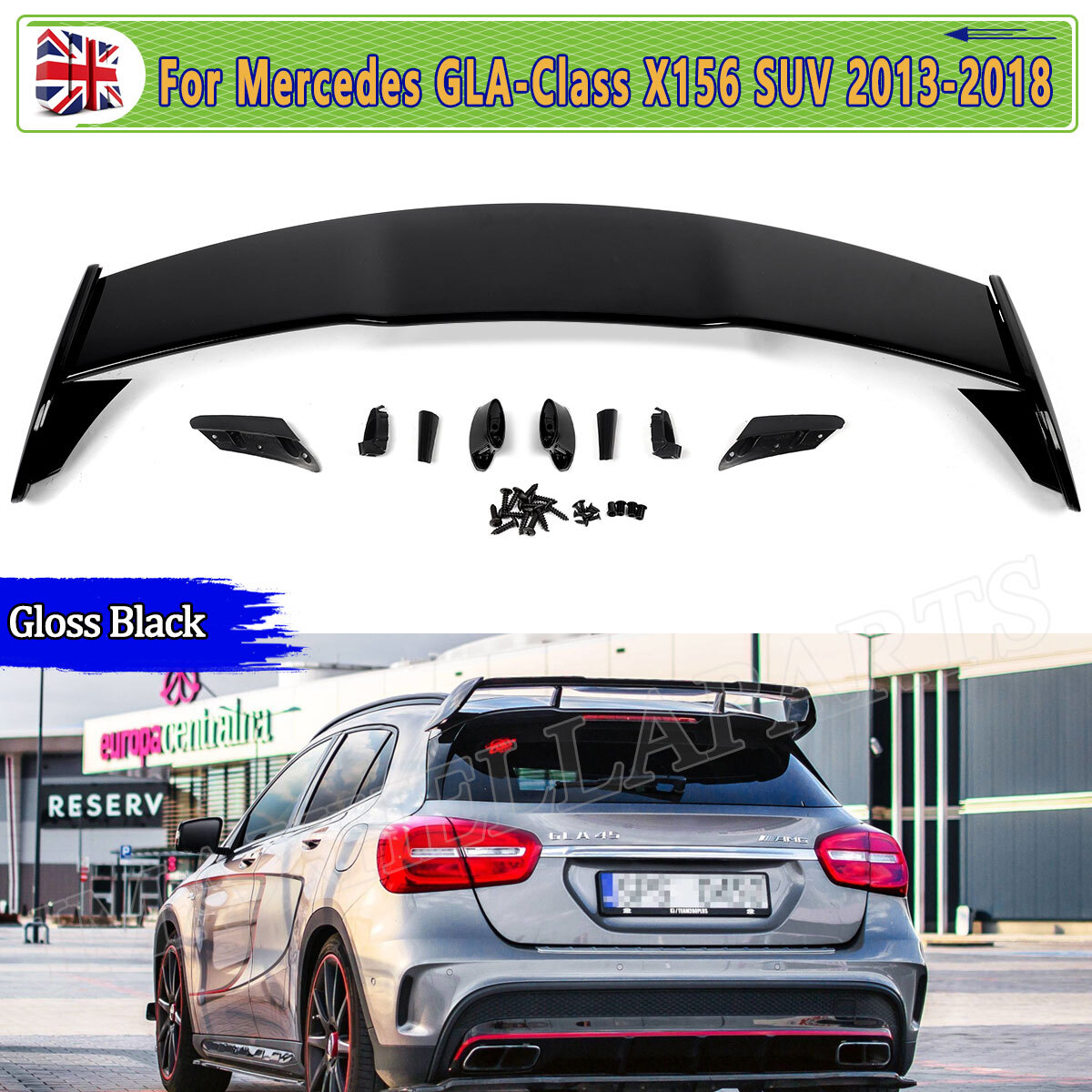 For Mercedes GLA Class X156 Gloss Black GLA45 Style AMG Rear Boot ...