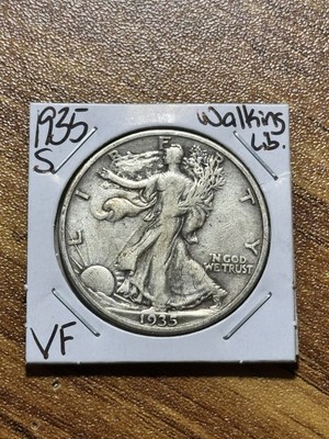 1935 S Walking Liberty Silver Half Dollar VF Very Fine Coin (Raw15950 ...