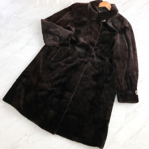 SAGA MINK Real Fur Coat Brown Sheared Mink Approx XXS Authentic | eBay ...