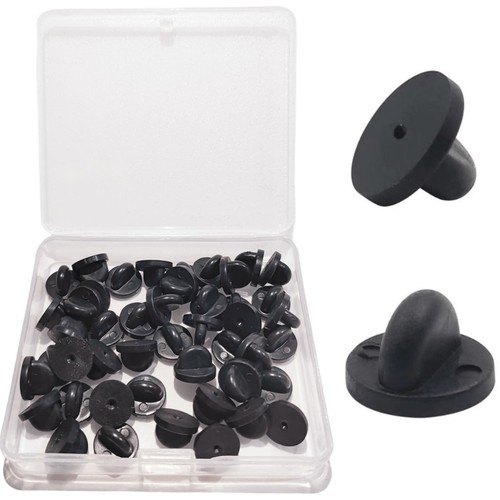 50pcs PVC Rubber Pin Backs, Pin Safety Backs for Brooch Tie Hat Badge ...