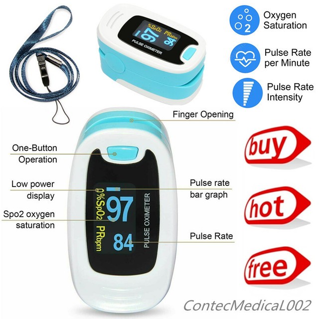 FDA Finger Pulse Oximeter Blood Oxygen Sensor Medical O2 SpO2 Monitor ...