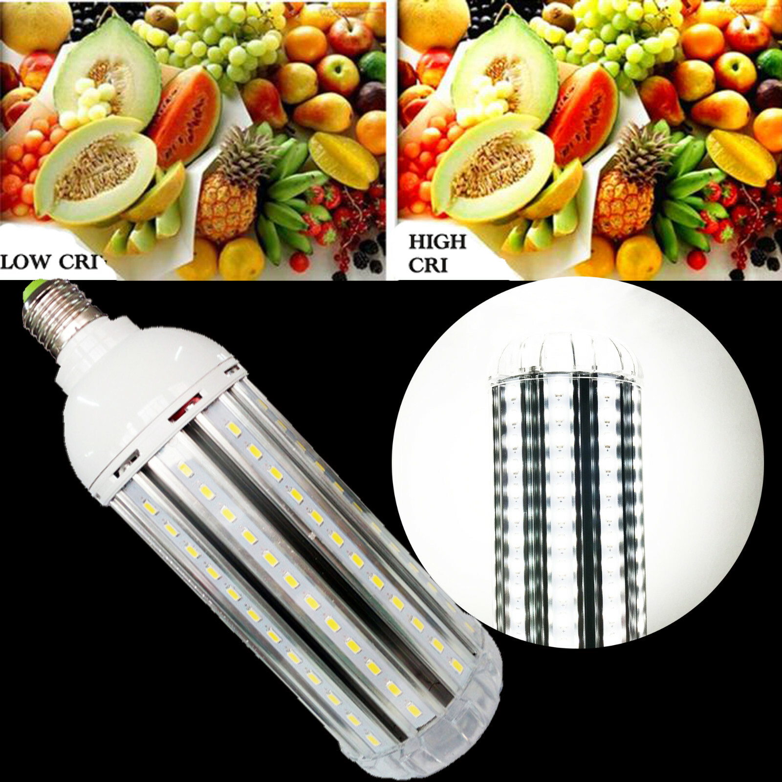 High Quality CRI Ra 95 LED Corn Light Lamp White 5500K - 6000K 40W CRI ...