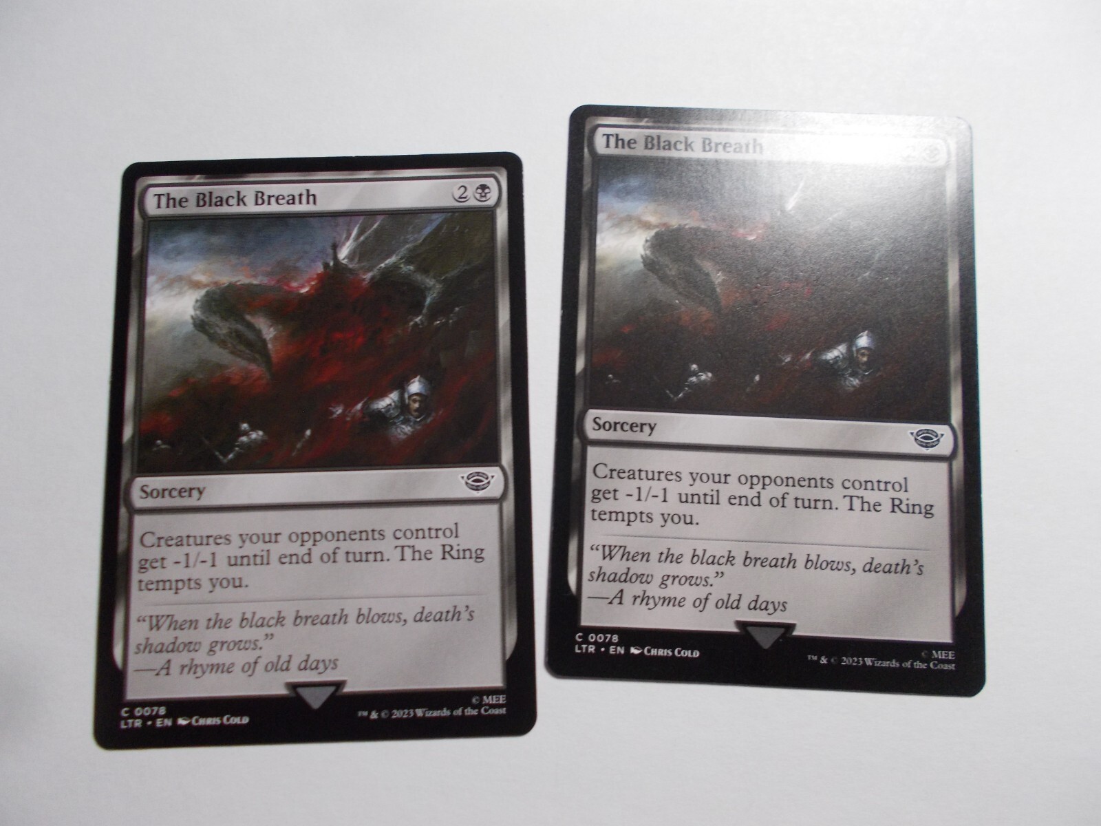 The Black Breath x2 MTG Lord of the Rings Black Common Sorcery NM/M | eBay