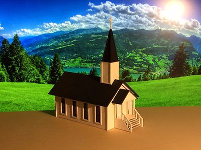 HO Scale Country Church Kit | eBay