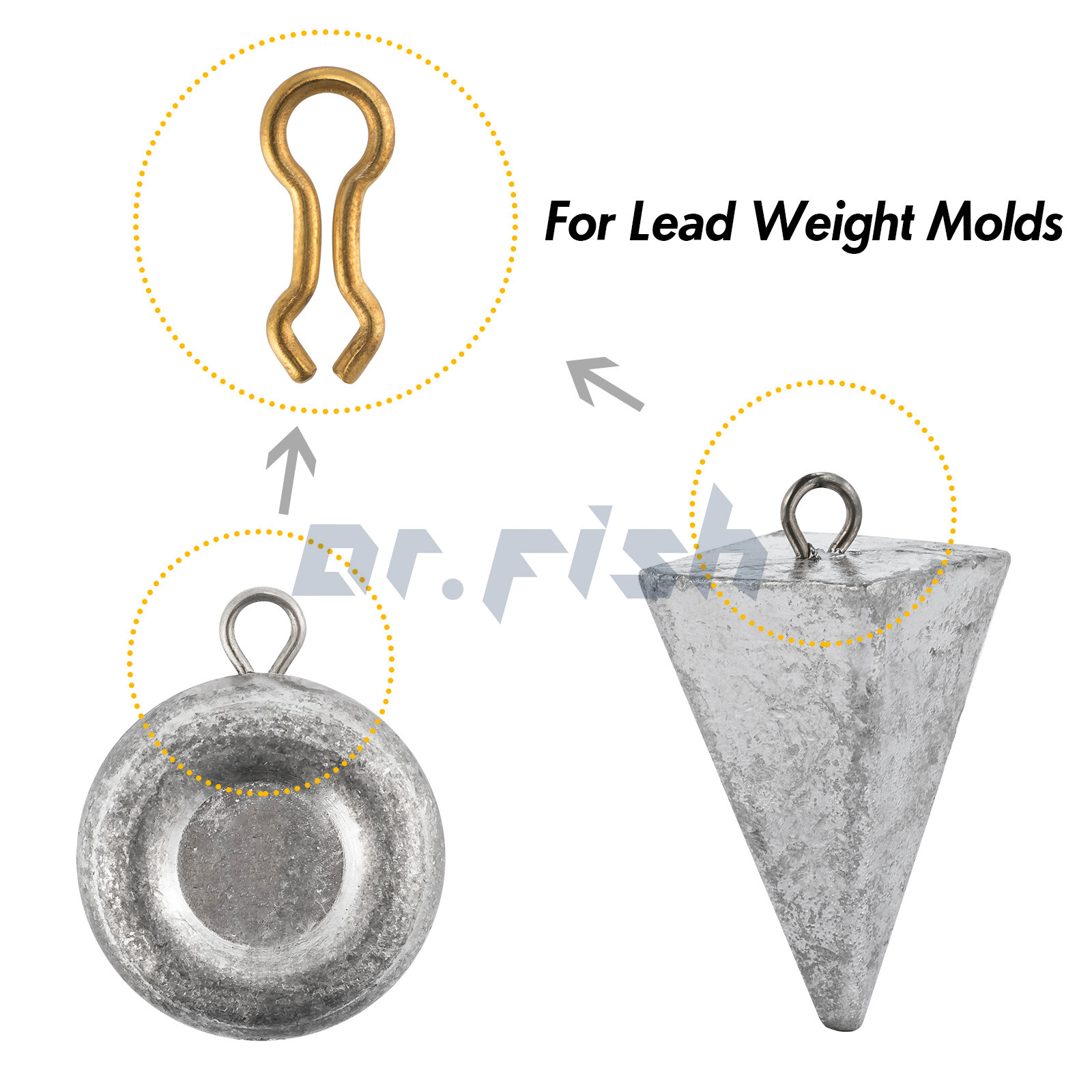 100/200/500/1000pcs Brass Sinker Eyes Eyelets Size #1 #2 for Lead ...