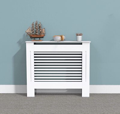 91/100cm Internal Radiator Cover MDF Modern Cabinet Slatted High ...