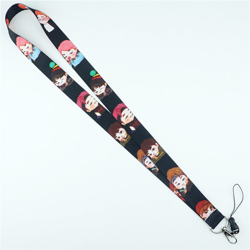 Korea Kpop Boys Lanyard Neck Strap Charms Cell Phone Rope KeyChain ...