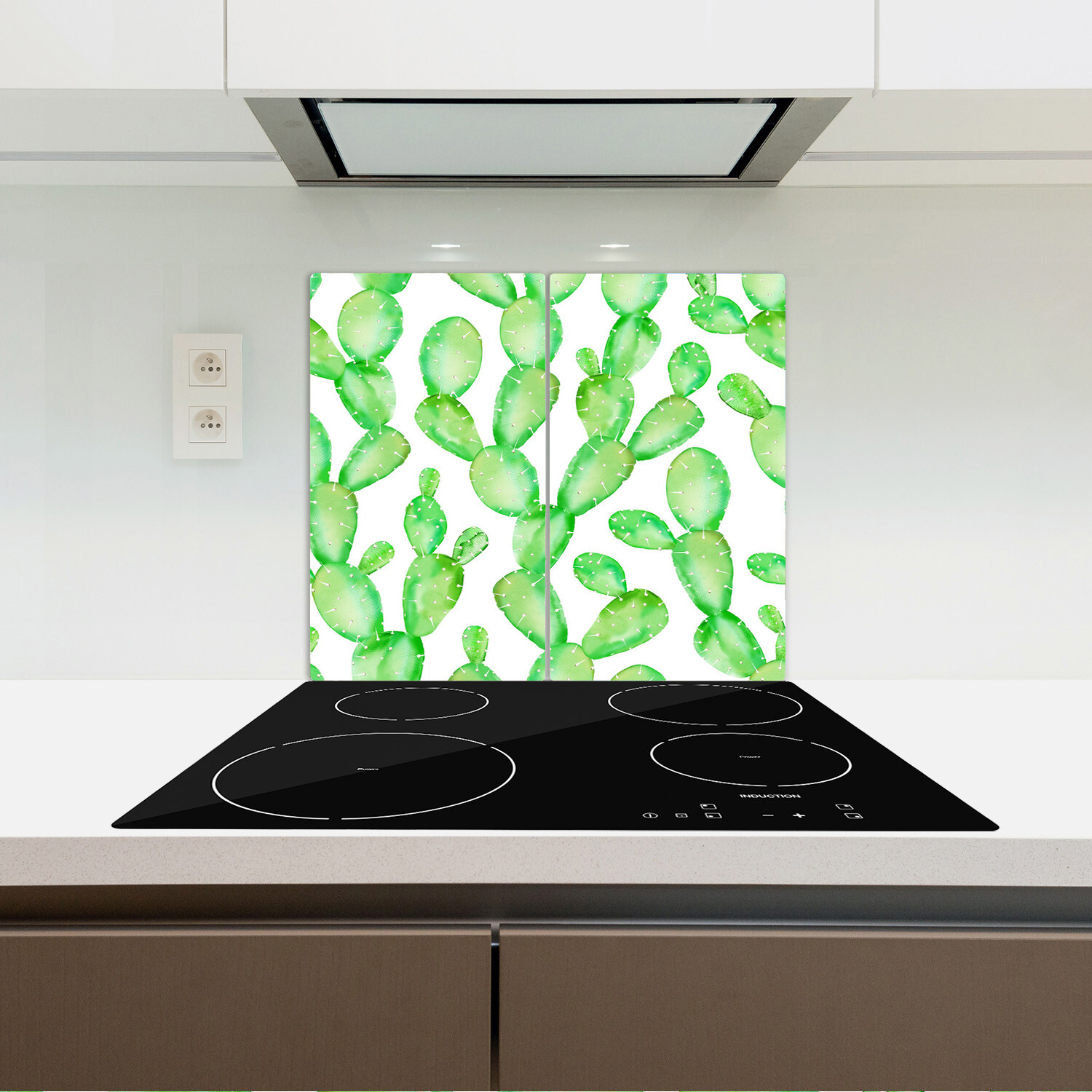 Glass Surface Protector Worktop saver Cactus Watercolour Green Cactus ...