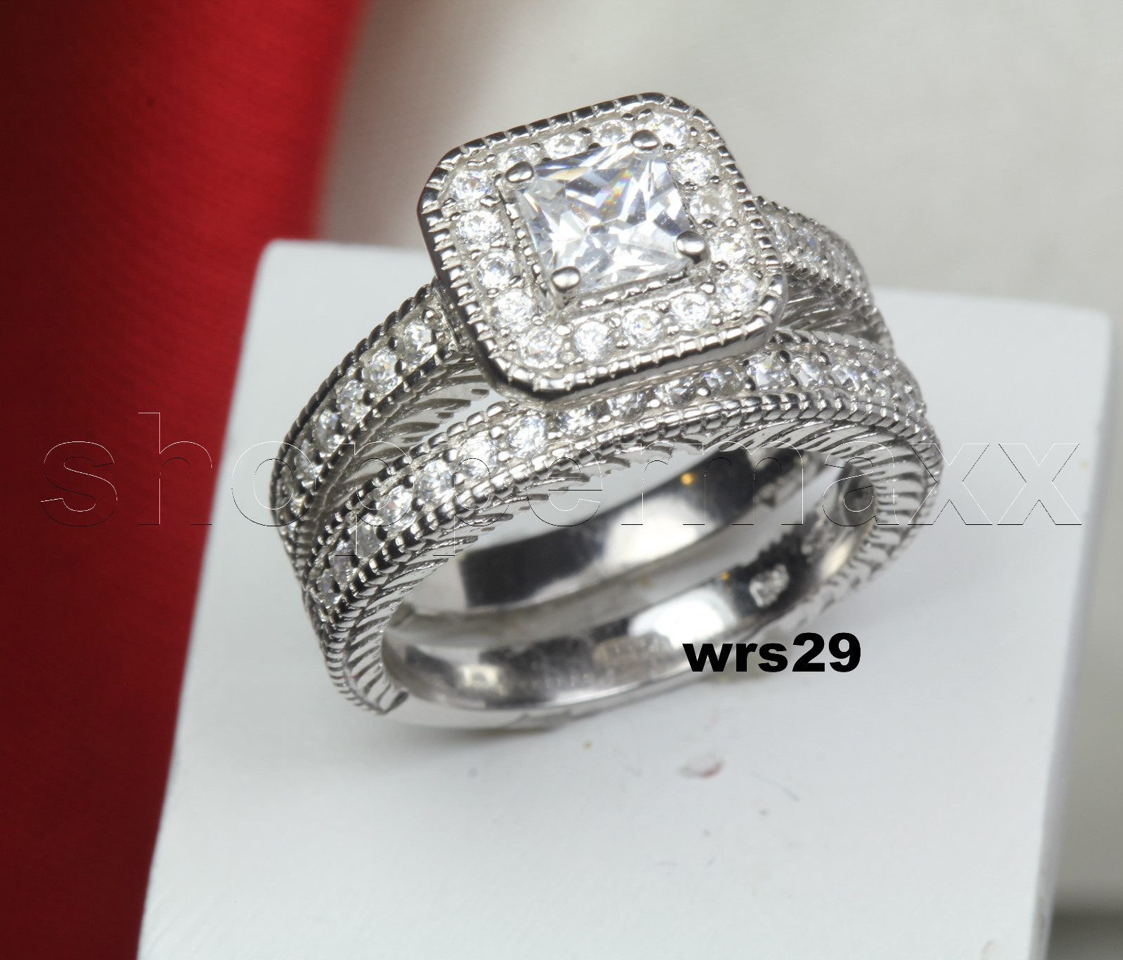 BEAUTIFUL CLASSIC 2.3C STERLING SILVER CZ ENGAGEMENT RING WEDDING RING ...