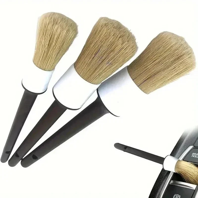 3Pcs Car Detailing Brush Set Soft Brushes Interior Wheel Gap Pro ...