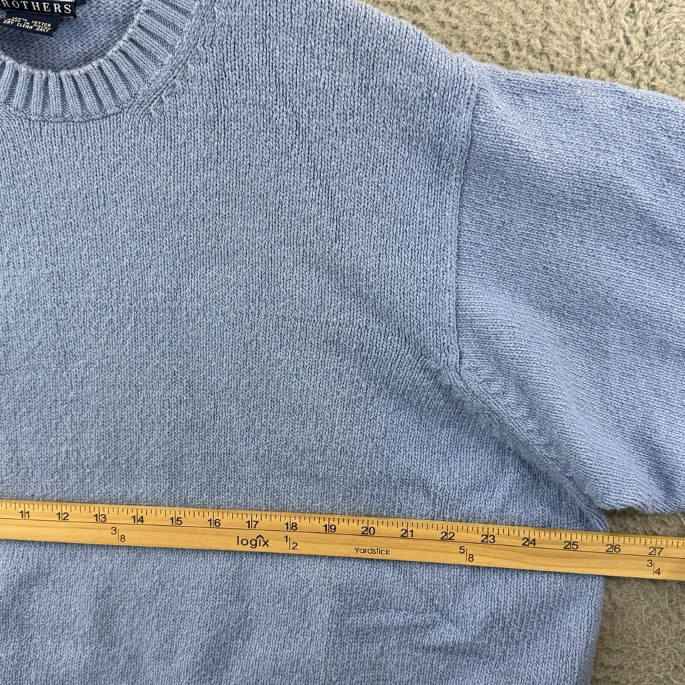Vintage Brooks Brothers Sweater Mens XL Blue Hand Knit Crewneck Preppy ...