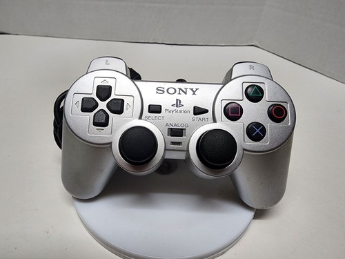 OEM PLAYSTATION 2 PS2 DUALSHOCK 2 CONTROLLER SCPH-10010 SILVER CLEANED ...