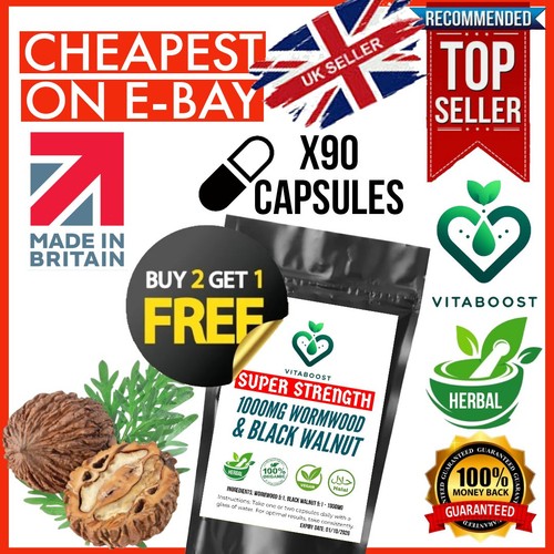 Wormwood Capsule Black Walnut Complex 1000mg Parasite Cleanse Extract ...