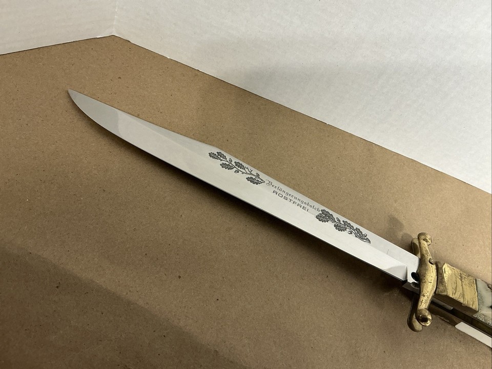 Vintage German Stag Handle Folding Bowie Hunting Knife Germany | eBay