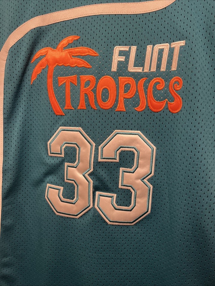 Flint Tropics Basketball Jersey 33 Jackie Moon Size XL Semi-Pro Will ...