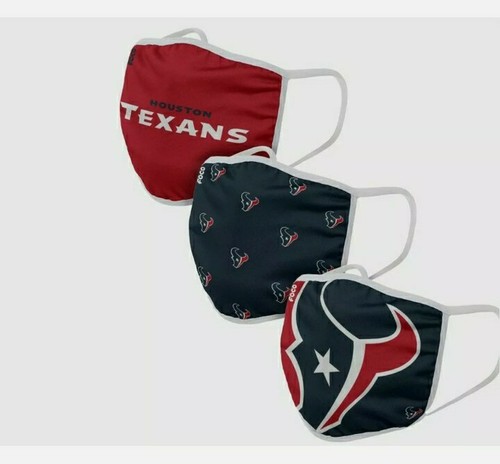 🏈 HOUSTON TEXANS 3-pack NFL team logo face masks covers official FOCO 🏈 ...