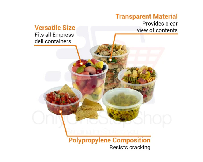 Durable Deli Food/Soup Plastic Containers w/ Lids and Airtight - Choose ...