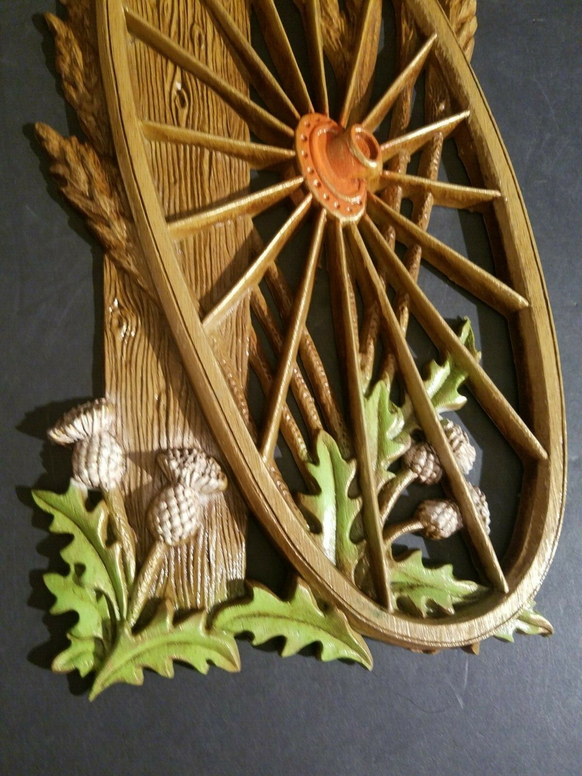 Vintage Plastic Wagon Wheel Wall Hanger Decoration Piece 22" X 9" | eBay