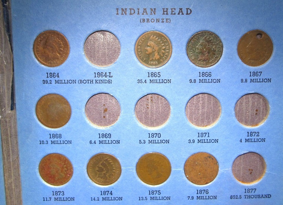 Vintage Indian Cent Collection 46 Different Dates 1857-1909 AN645 | eBay