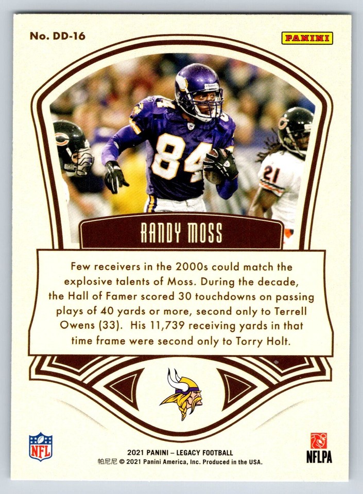 2021 Panini Legacy #DD-16 Randy Moss Vikings Decade of Dominance | eBay