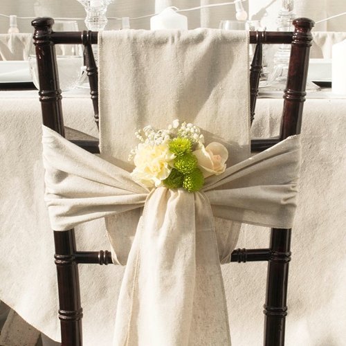 Natural Linen Ribbon Chair Sash Selvage finished Edge Table Runner ...