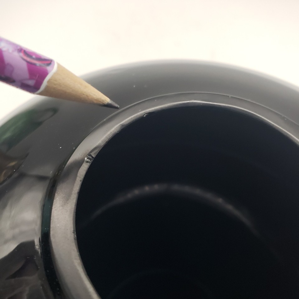 Vintage Balos Mouthblown Art Glass Black Amethyst Vase 9” Orb Round ...