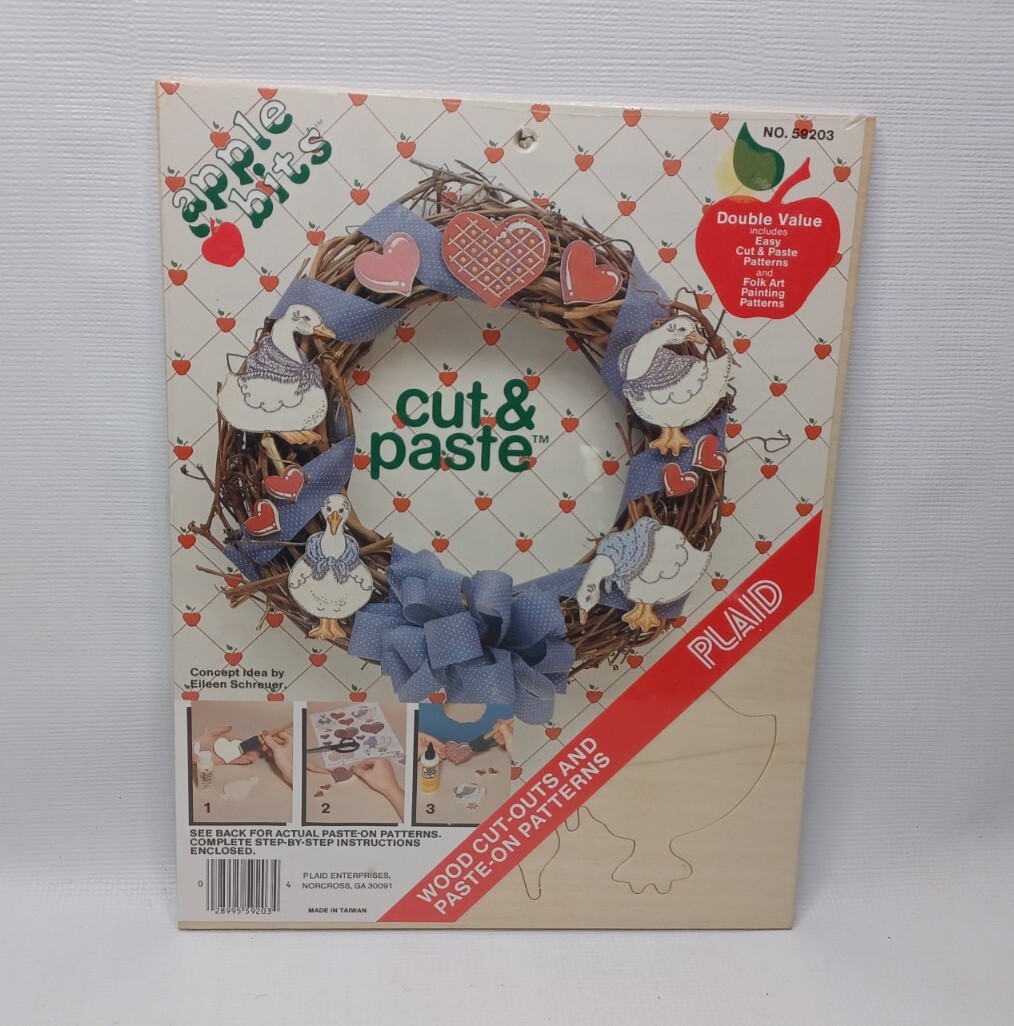 Plaid Enterprises Folk Art Geese Cut & Paste Wood Cut Outs New Vintage ...