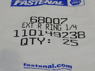 1/4" EXTERNAL RETAINING RING QTY 25 FASTENAL | eBay