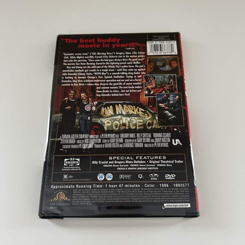 Running Scared DVD 1986 Billy Crystal Gregory Hines Action Comedy 27616867780| eBay