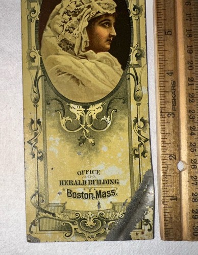 ANTIQUE MARSLAND OOFICE HERALD BUILDING BOSTON MASS TIN LITHO LEDGER ...