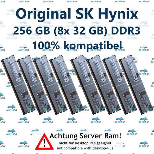 256 GB (8x 32 GB) LRDIMM ECC REG DDR3-1866 HP HPE ProLiant SL2500 ...