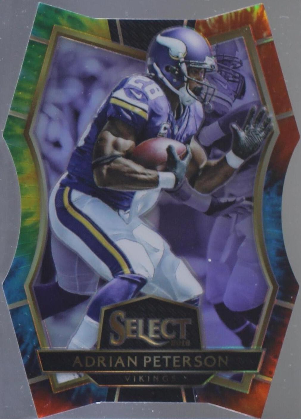 2016 Panini Select - Premier Level Die-Cut Adrian Peterson #123 Tie-Dye ...