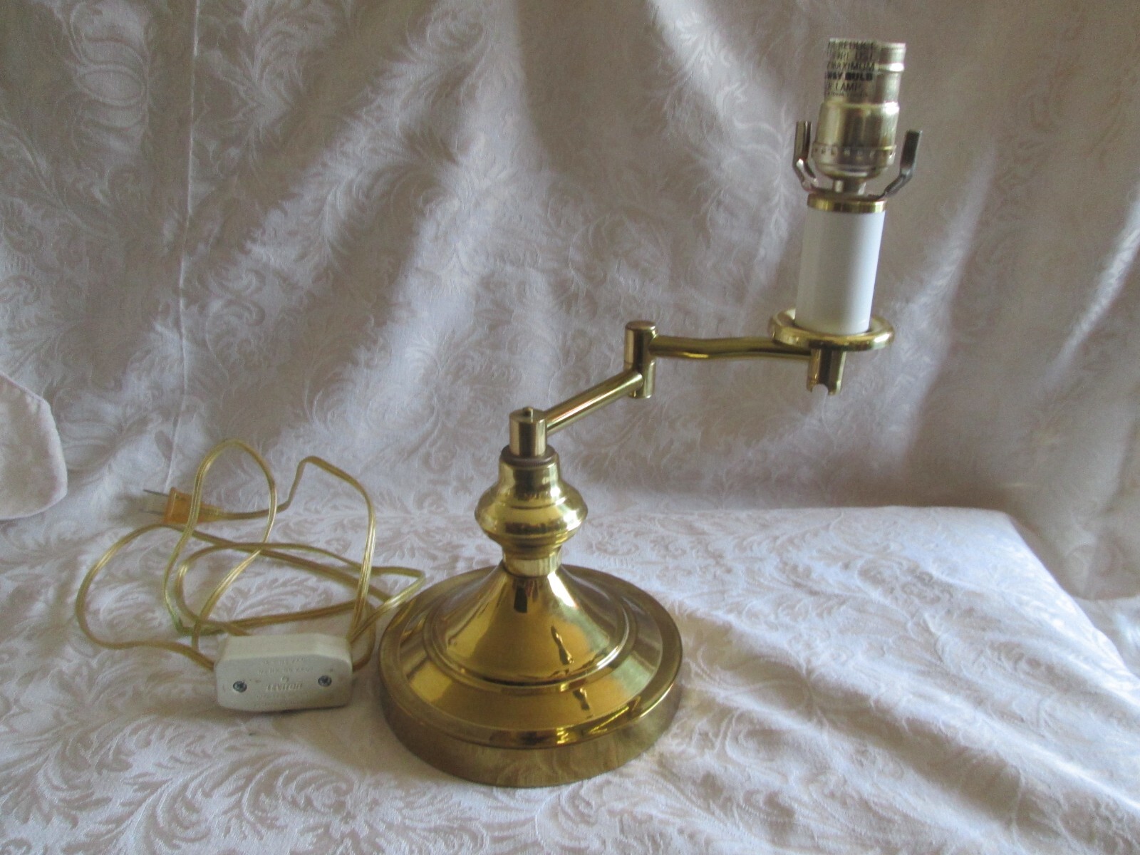 Vintage brass swing arm table lamp lighting underwriters laboratories ...