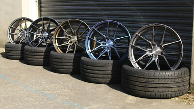 RIVIERA RF107 ALLOY WHEELS - 20X8.5 / 20X10 - CARBON / AQUA / BLACK ...