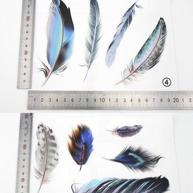 New Distinctive Car Feather Car Stickers Transparent Spray-Painted ...