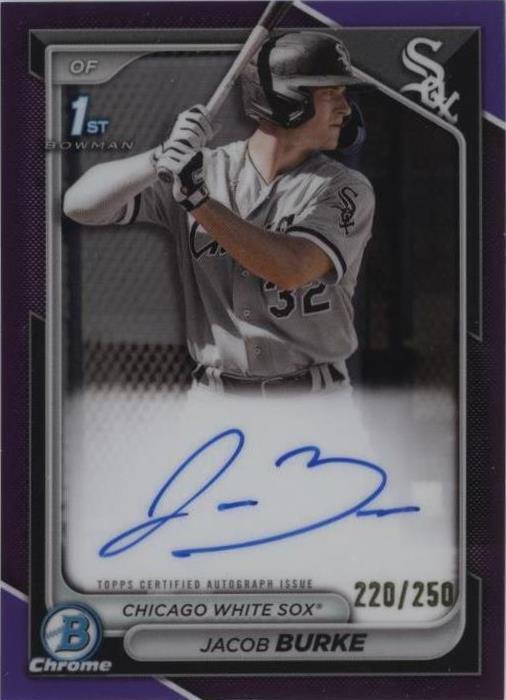 2024 Bowman - Chrome Prospect Autographs Jacob Burke #CPA-JB Purple ...