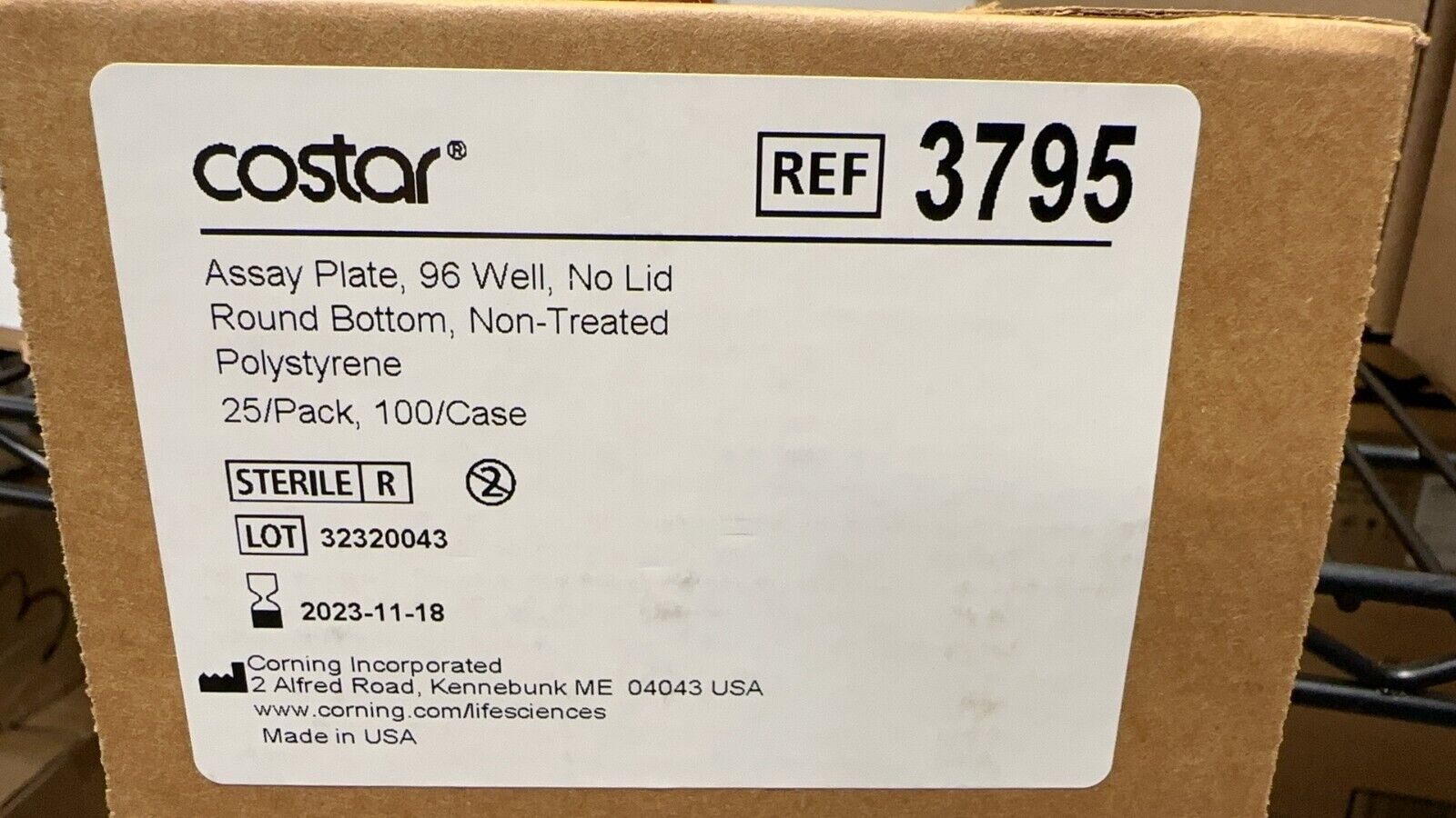 25 PACK Costar 3795 Assay Plate 96 Well No Lid Round Bottom Non-Treated ...