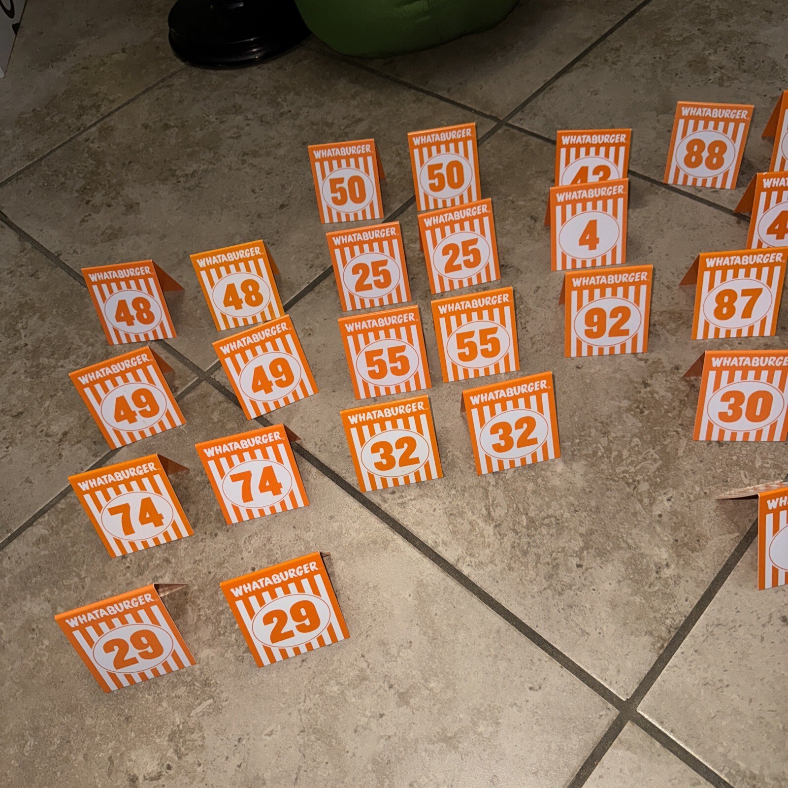 Whataburger Table Tent Markers - Individual Restaurant Order Numbers ...