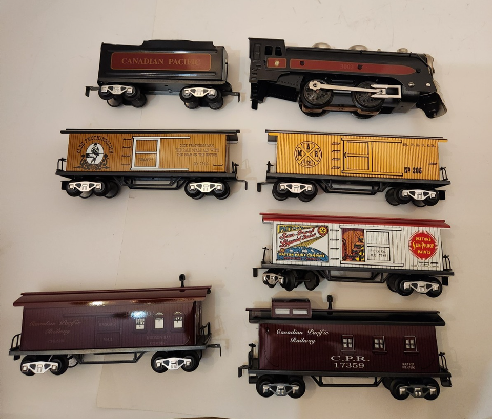 New Marx Canadian Pacific O Gauge 7 piece Tin Litho Train Set new with ...