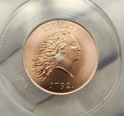 Daniel Carr 1792 Silver Center Chain Cent Design Token ANACS MS68 ...