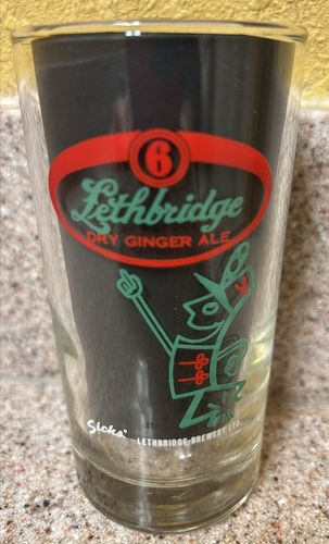 Vintage 1950'S SICKS' Lethbridge Ginger Ale ACL Drinking Glass Rainier ...
