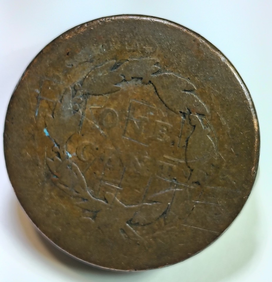 1818 USA Coronet Large Head Liberty One Cent Copper Coin Penny 1c ...